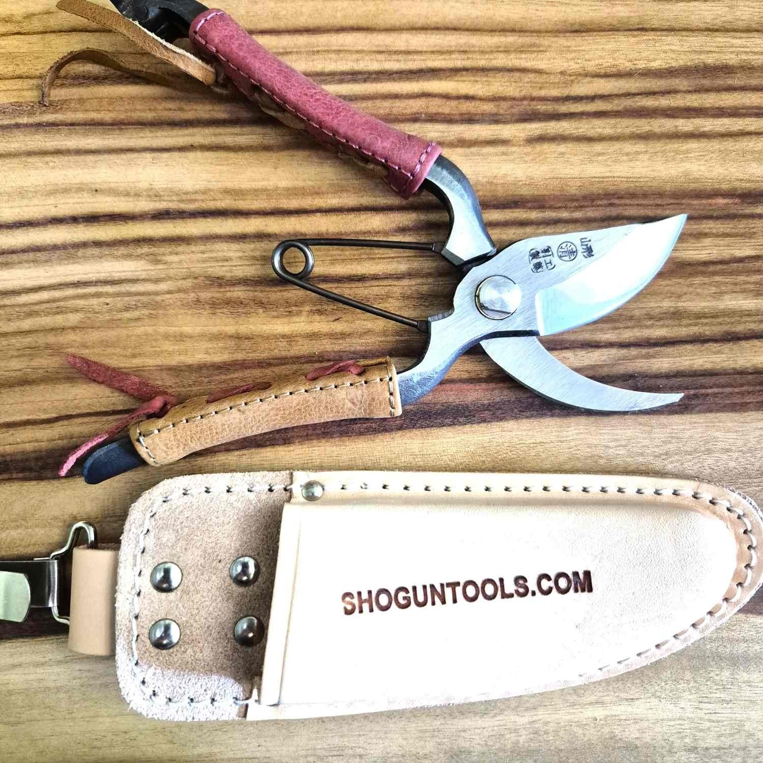 Kudo Type B Secateurs Gift Set | Bi-colour Leather Handles + Leather ...